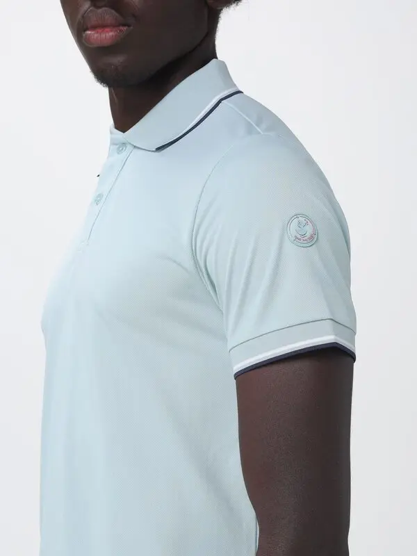 SAVE THE DUCK Short-sleeved Jersey Polo Shirt With Contrast Logo - Green