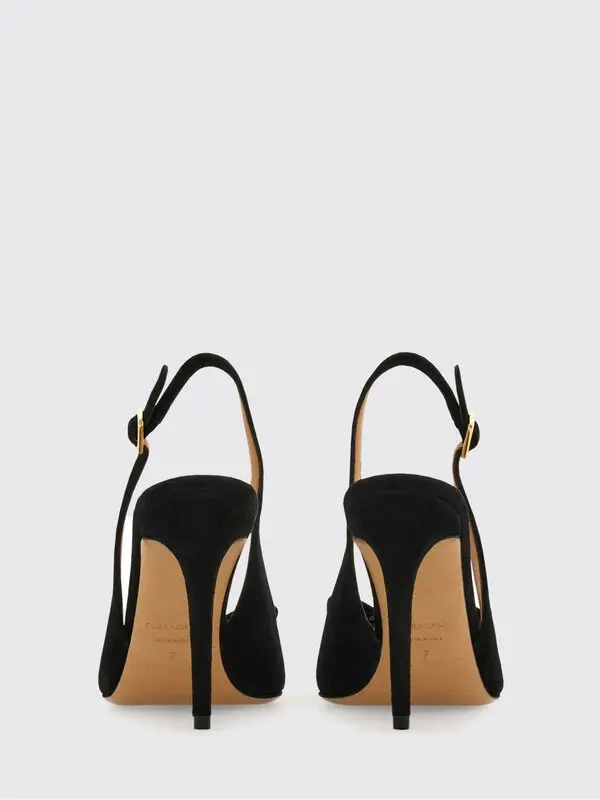 FERRAGAMO Vara Suede Slingback Pumps - Black