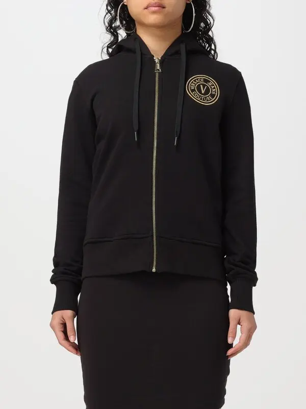 Versace Zip-up Hoodie With Logo Detail
