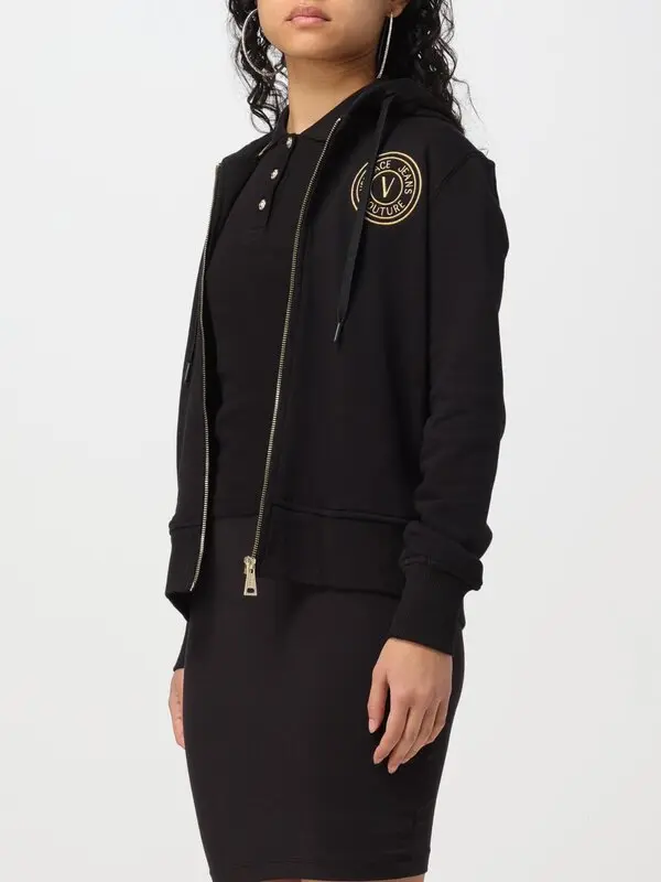 Versace Zip-up Hoodie With Logo Detail