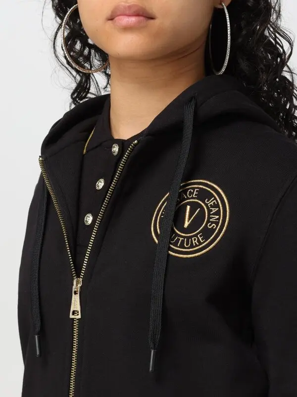 Versace Zip-up Hoodie With Logo Detail