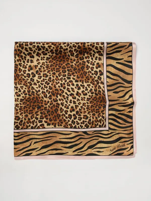 MC2 SAINT BARTH Animalier Print Square Silk Scarf - Fa01