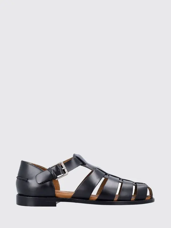 SEBAGO Gurkha Tale Smooth Leather Sandals With Low Heel And Strap