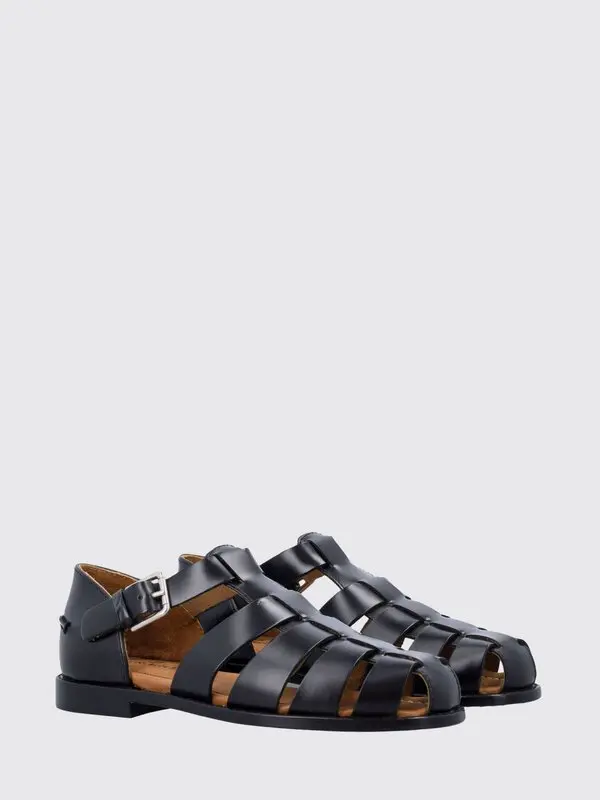 SEBAGO Gurkha Tale Smooth Leather Sandals With Low Heel And Strap
