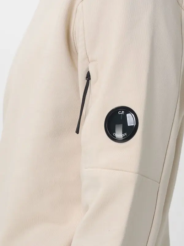 C.P. COMPANY Crewneck Sweatshirt With Lens Detail - Cream