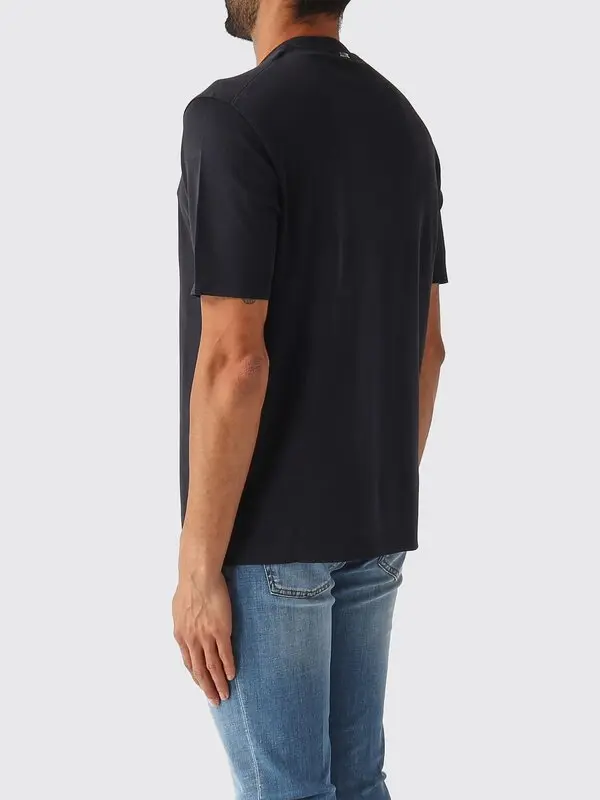 Herno Crew-neck Short-sleeved T-shirt In Cotton - Blue