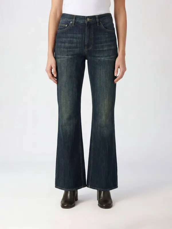 Burberry Mid-rise Flared Jeans In Cotton Denim