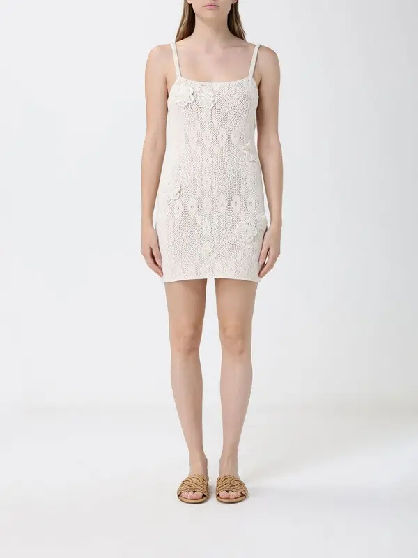 MC2 SAINT BARTH Embroidered Square Neck Mini Dress