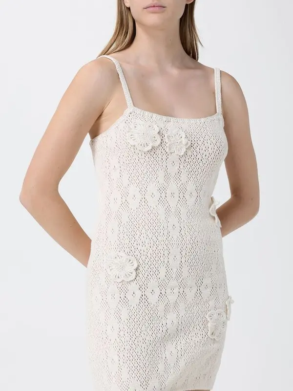 MC2 SAINT BARTH Embroidered Square Neck Mini Dress