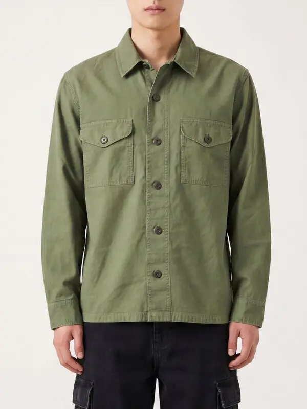 Filson Long-sleeved Casual Cotton Shirt With Flap Pockets