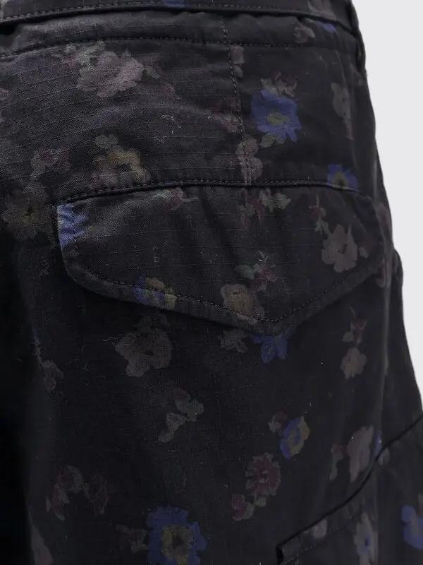 Sacai Belted Floral Print Cotton Cargo Shorts