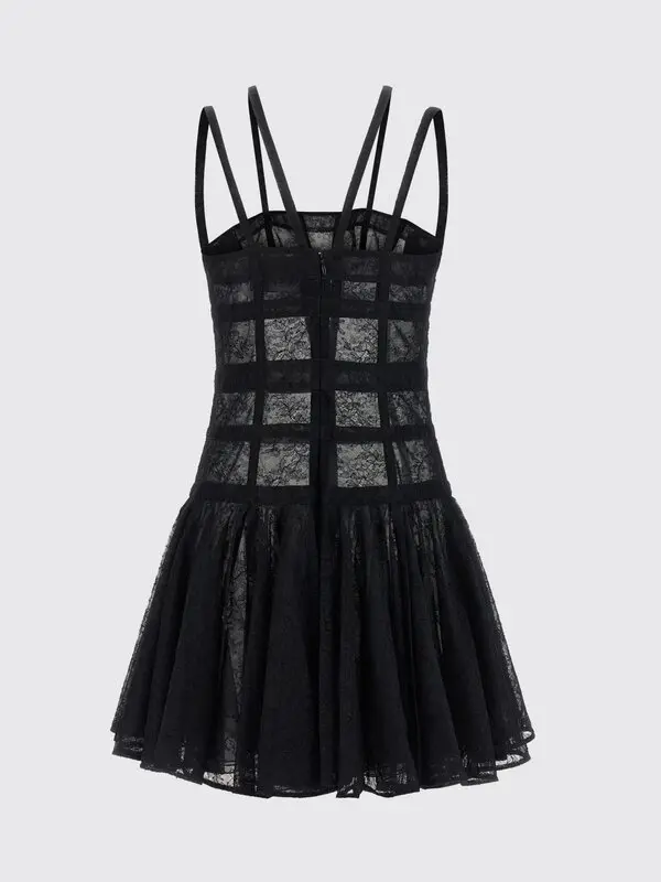 GIOVANNI BEDIN A-line Lace Bustier Mini Dress - Black