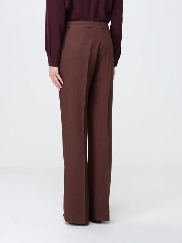 Pinko Flared Trousers In Stretch Viscose - Brown