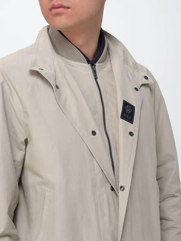 FAY Windproof And Water-repellent Technical Nylon Bomber Jacket With High Collar