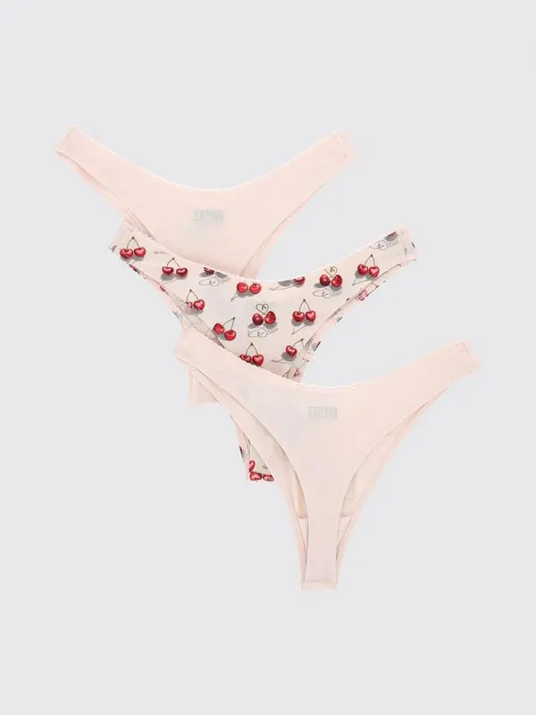 DIESEL® Set Of 3 Printed Cotton Briefs With Cherry Logo - Ocher