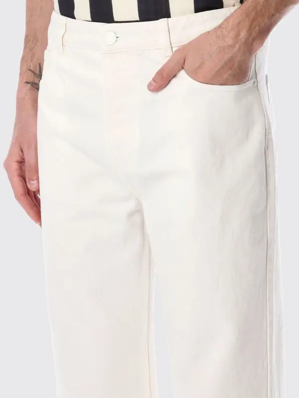 AMI Paris Wide-leg Five-pocket Jeans - White
