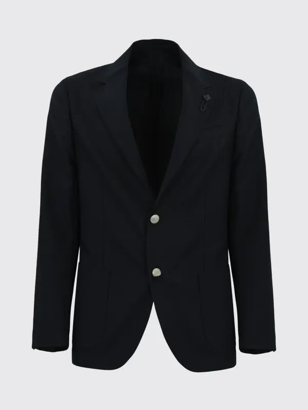LARDINI Single-breasted Blazer In Virgin Wool Blend With Peak Lapels