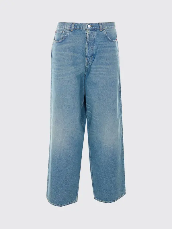 AMISH SUPPLIES Huge Straight Fit Distressed Effect Cotton Denim Jeans