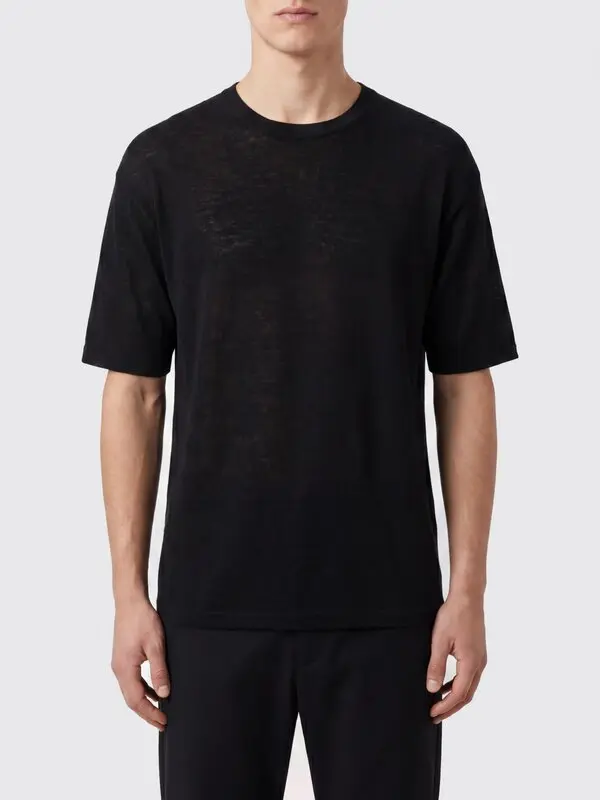 ROBERTO COLLINA Linen T-shirt - Black