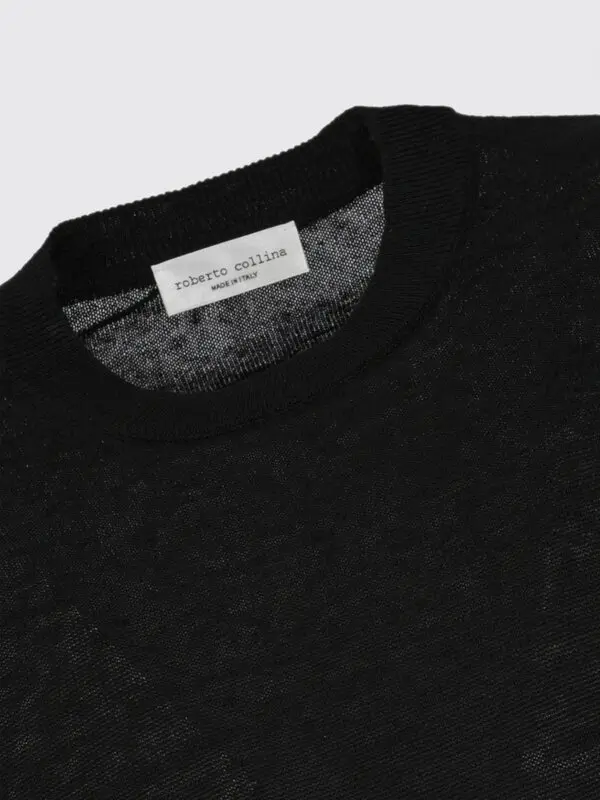 ROBERTO COLLINA Linen T-shirt - Black