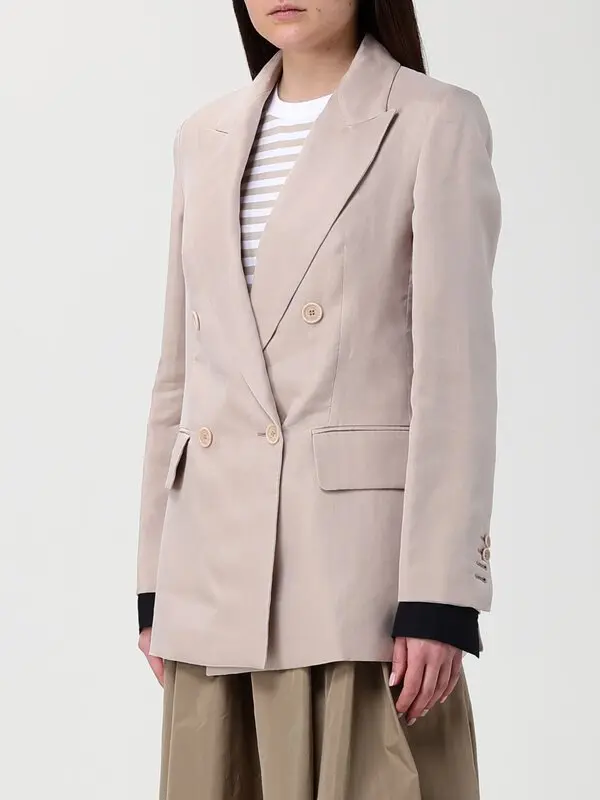 Max Mara Linen And Organza Double-breasted Blazer