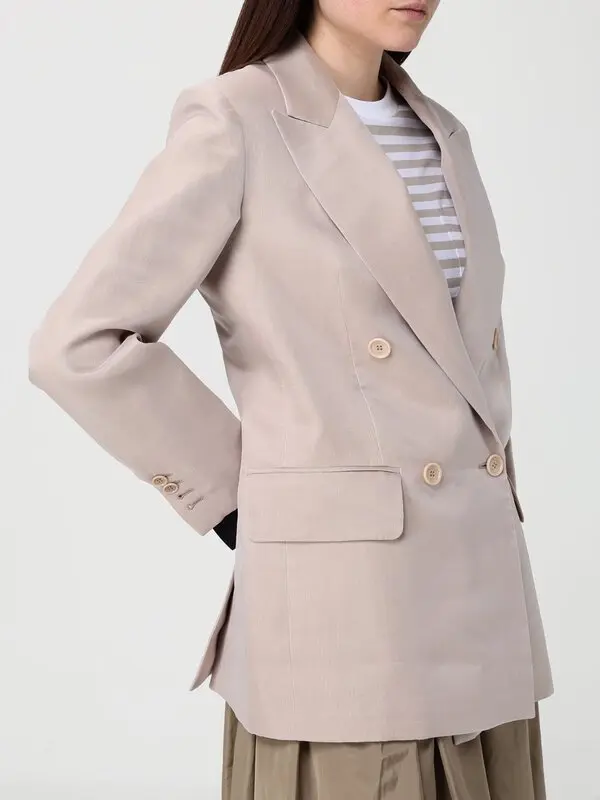 Max Mara Linen And Organza Double-breasted Blazer