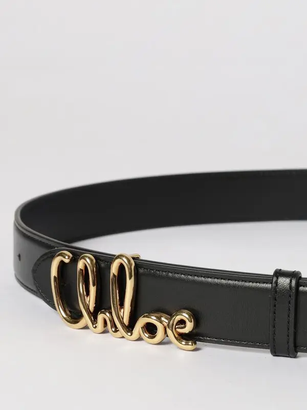 Chloé Belt With Logo Detail - Black