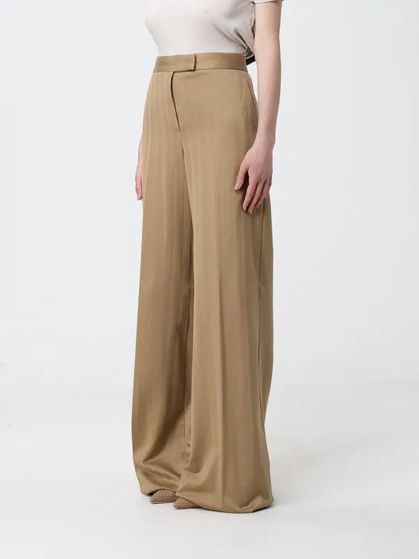 Max Mara Pinstriped Cotton Flared Trousers