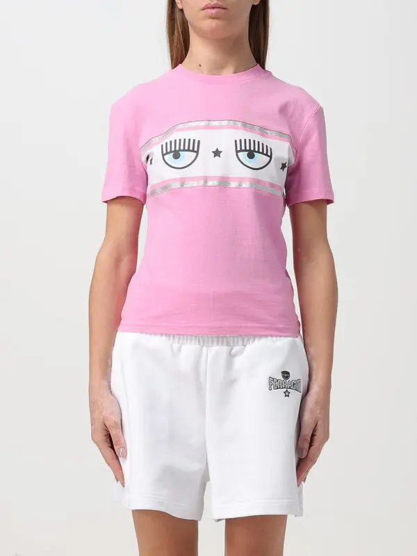 CHIARA FERRAGNI T-shirt With Graphic Detail - Pink