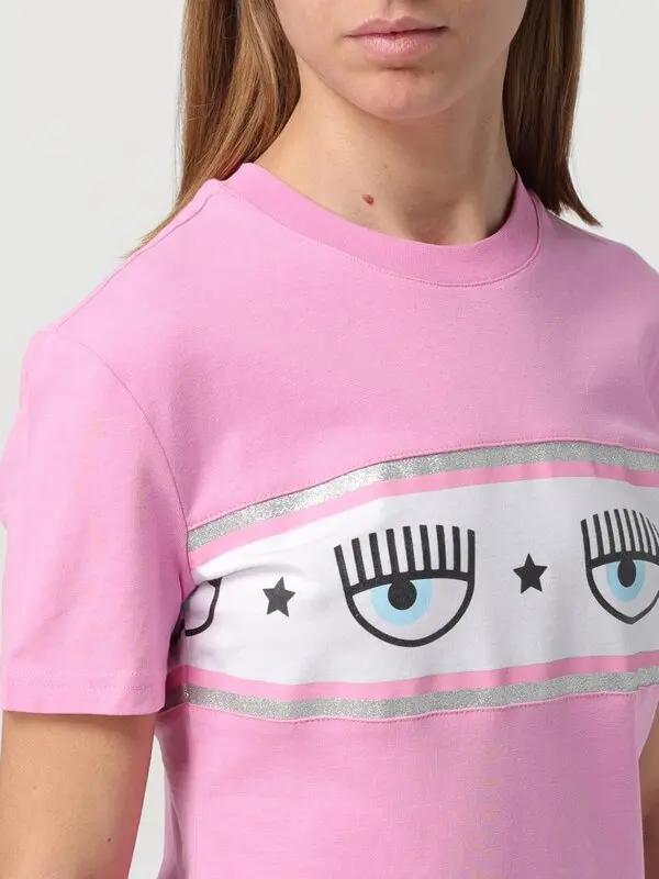 CHIARA FERRAGNI T-shirt With Graphic Detail - Pink