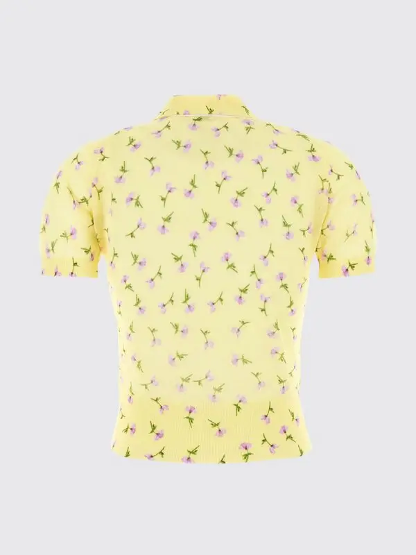 JIL SANDER Floral Cotton Blend Polo Shirt