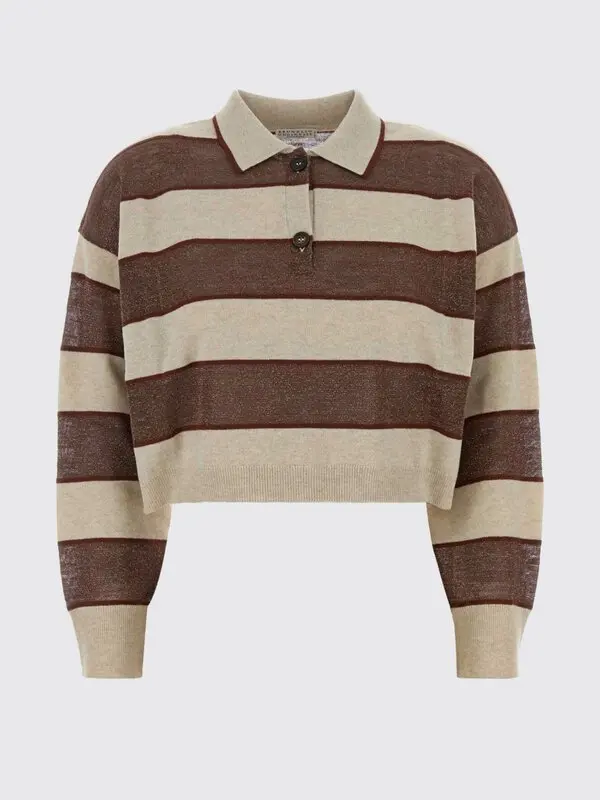 Brunello Cucinelli Wool And Cashmere Polo Shirt - Striped