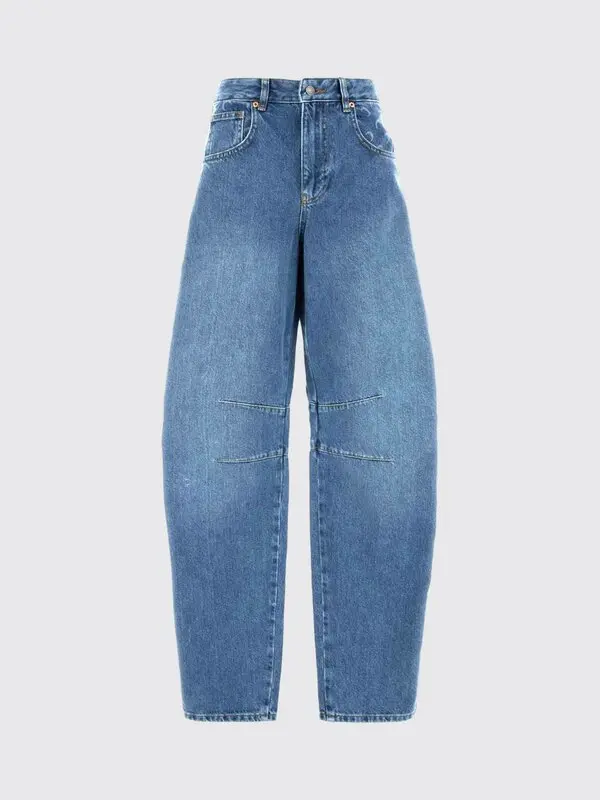 MARINE SERRE Low-rise Baggy Jeans In Cotton Denim