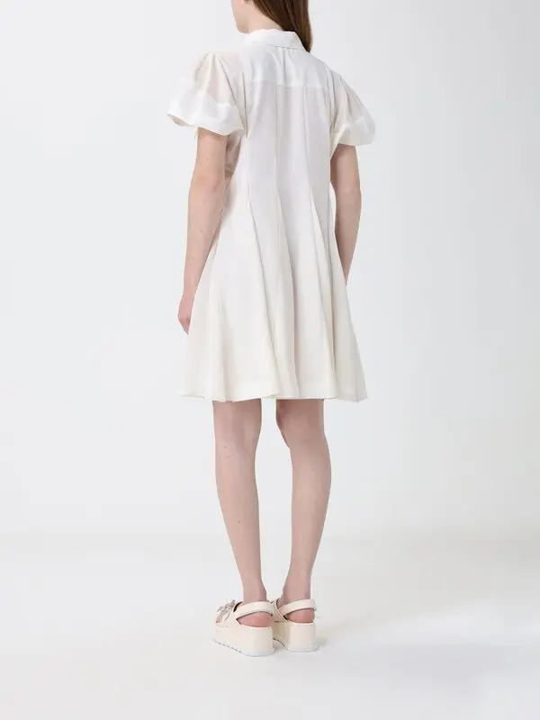 Sacai Cotton Blend Shirt Dress - White