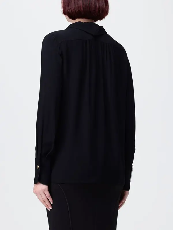 Elisabetta Franchi Draped Shirt With Gold Clasp Detail