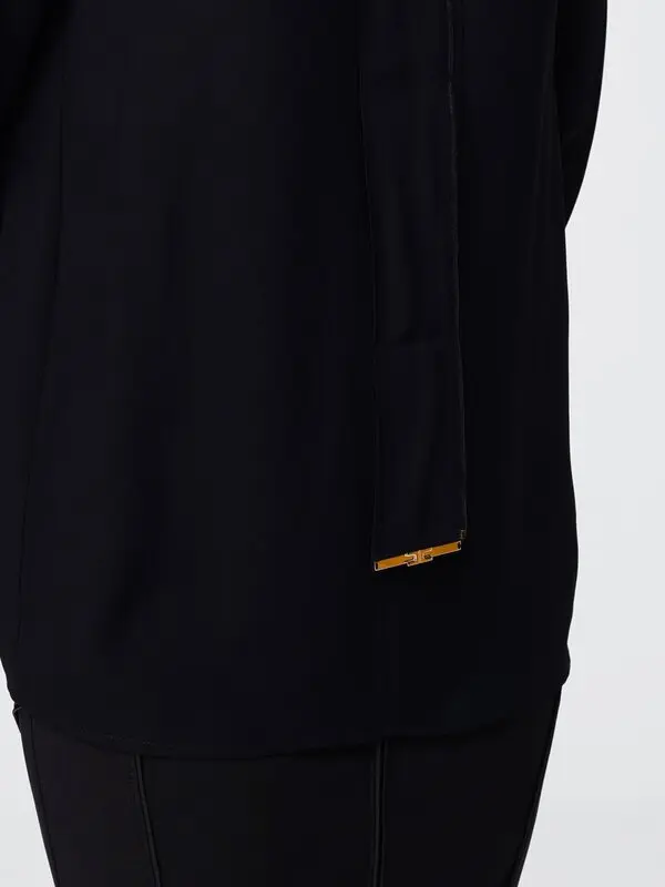 Elisabetta Franchi Draped Shirt With Gold Clasp Detail