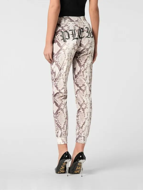Philipp Plein Python Print Skinny Jersey Joggers