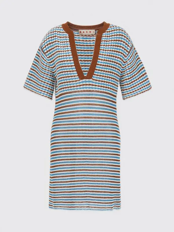 Marni Crochet Knit Mini Dress - Brown