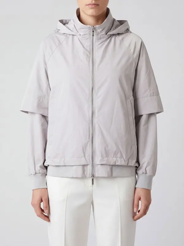 MOORER Talitha-stp Waterproof Windbreaker Jacket With Hood And Detachable Sleeves