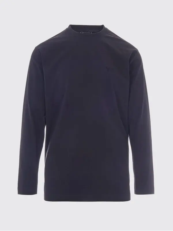 Y3 Crewneck Long-sleeved Cotton T-shirt With Tone-on-tone Logo