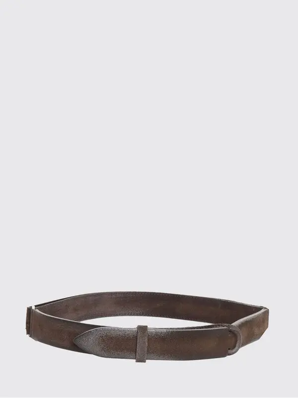 Orciani Nobuckle Suede Calfskin Leather Belt For