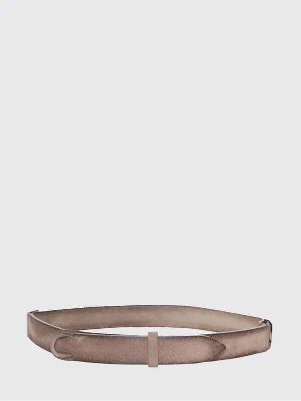 Orciani Suede Calfskin Leather Belt - Mud