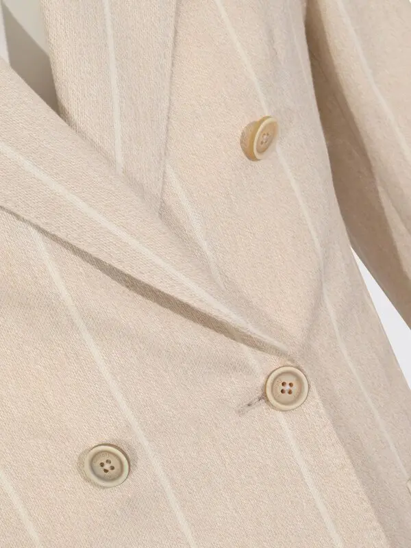 Eleventy Double Breasted Striped Blazer