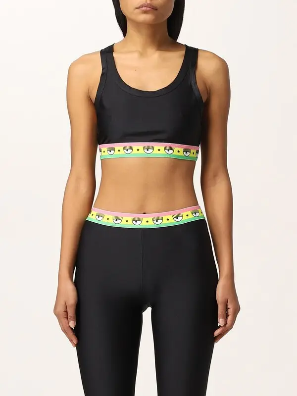 CHIARA FERRAGNI Cropped Top With Logomania Band