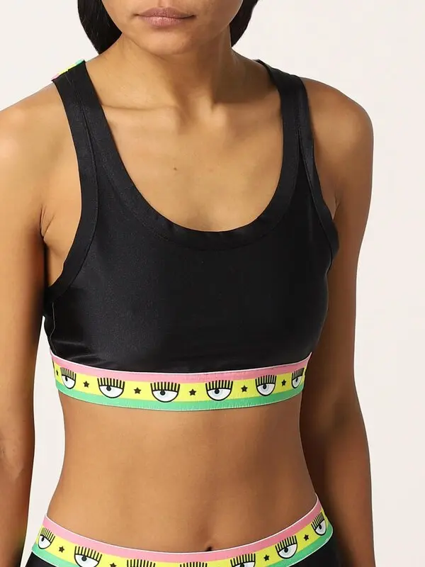 CHIARA FERRAGNI Cropped Top With Logomania Band