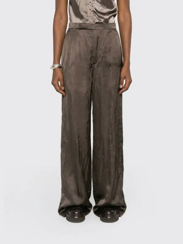 Rick Owens Wide-leg Cupro Trousers - Brown