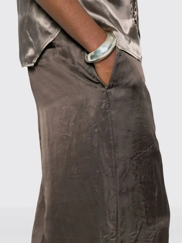 Rick Owens Wide-leg Cupro Trousers - Brown