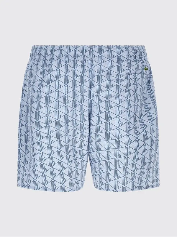 Lacoste Graphic Print Nylon Swim Shorts With Elasticated Waist