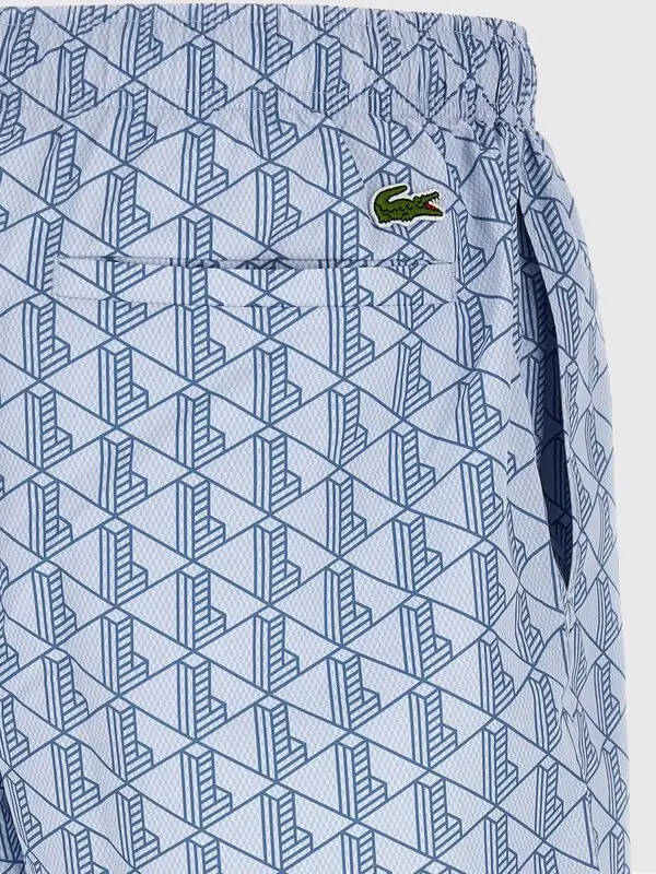 Lacoste Graphic Print Nylon Swim Shorts With Elasticated Waist