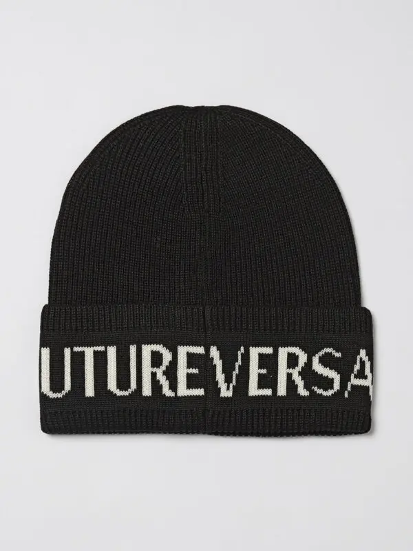 Versace Ribbed Beanie With Logo